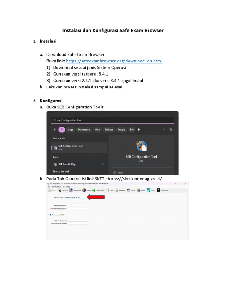 Instalasi dan Konfigurasi SEB 3.4.1 | PDF