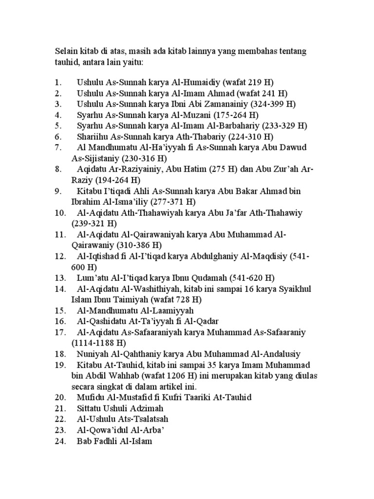 Kitab Tauhid Salafi-Wahabi | PDF