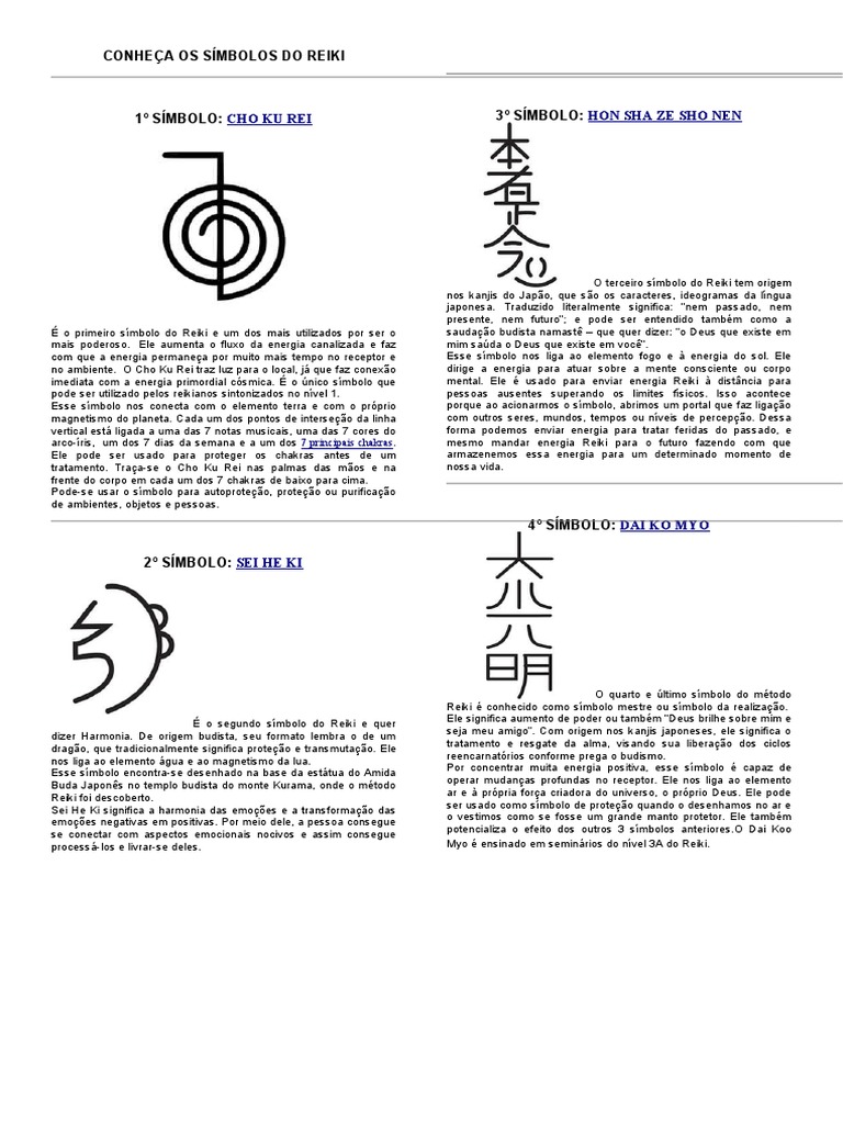 Conheça Os Símbolos Do Reiki | PDF | Reiki | Japão