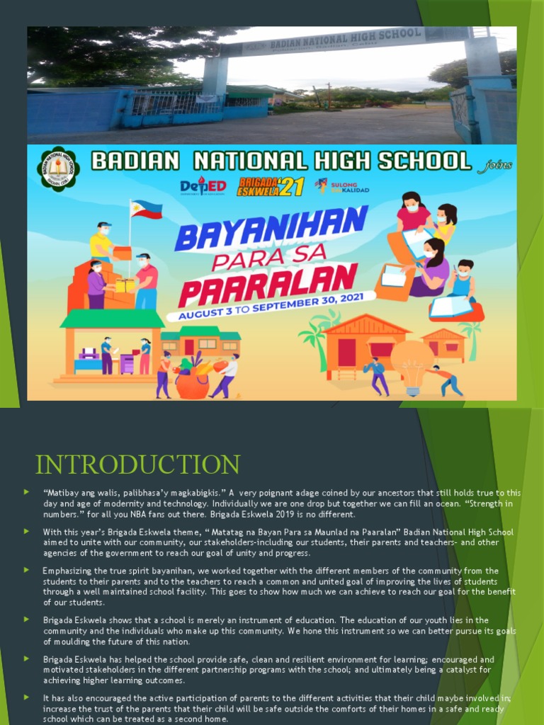 Brigada Eskwela2019 Presentation | PDF | Volunteering | Carpentry