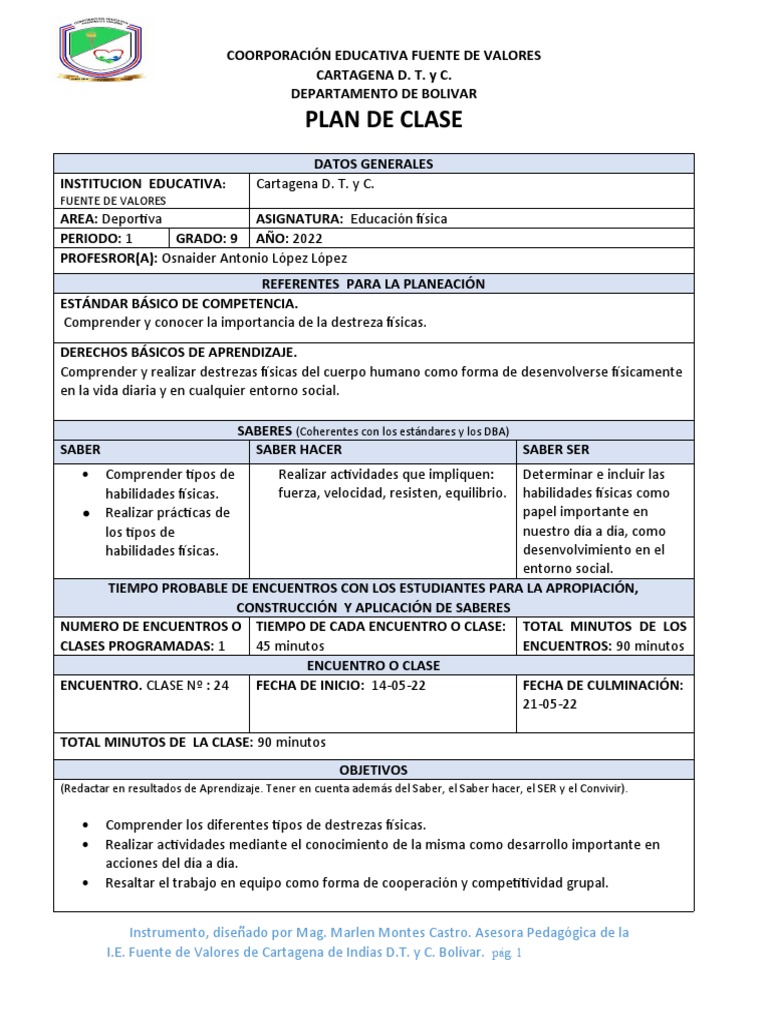 Plan de Clase 9 | PDF | Aprendizaje | Conocimiento