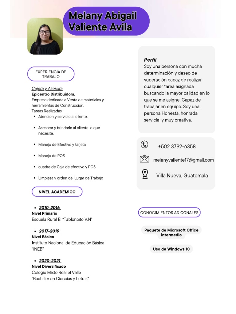 CV Melany Valiente | PDF