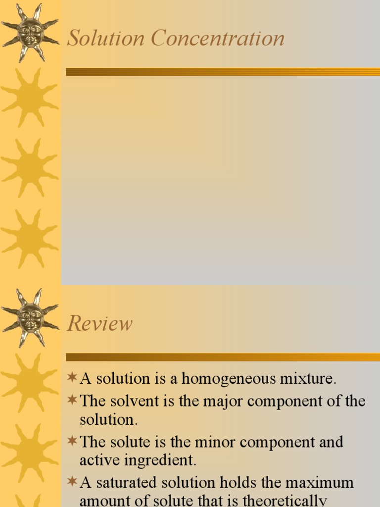 Solution Concentration Download Free Pdf Concentration Mole Unit