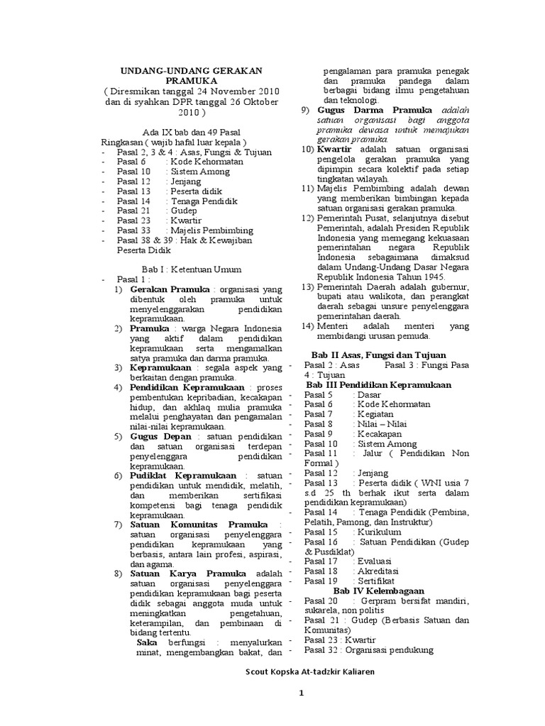 UU Gerakan Pramuka | PDF