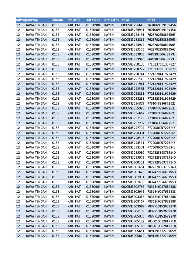 Kdpropnmprop Kddati2 Nmdati2 Kdfaskes Nmfaskes Noka Nokk | PDF