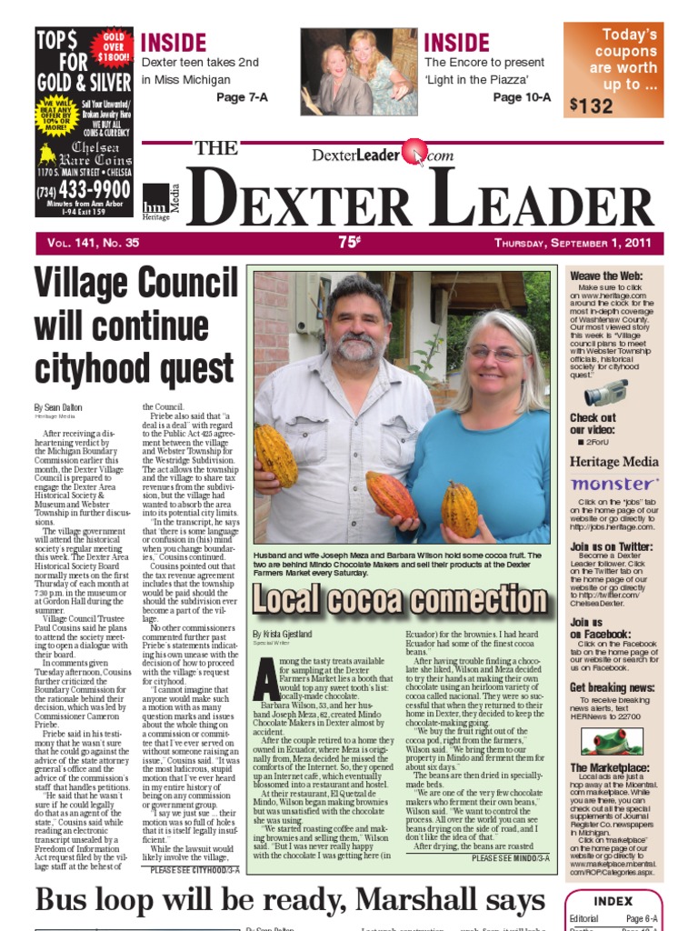 Dexter Leader Front Page | PDF | Cocoa Bean | Chocolate