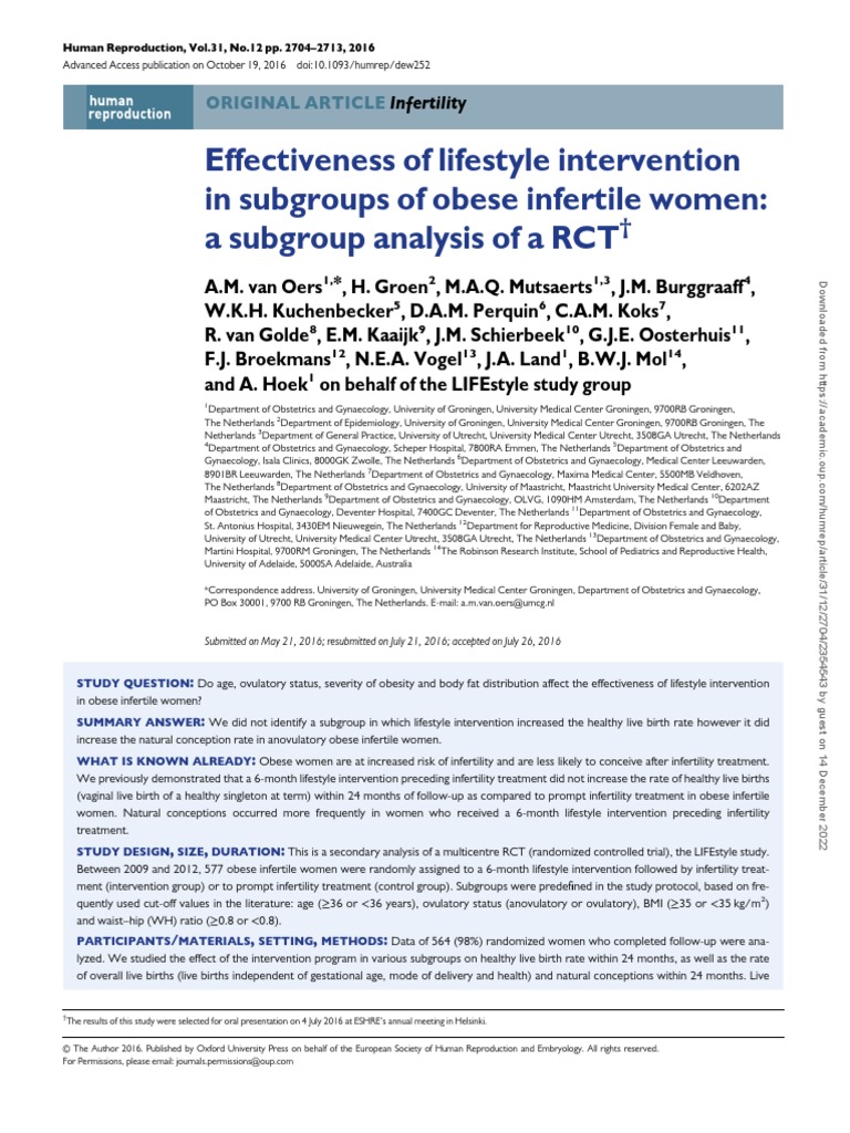 Jurnal Prakonsepsi RCT | PDF | Obesity | Infertility