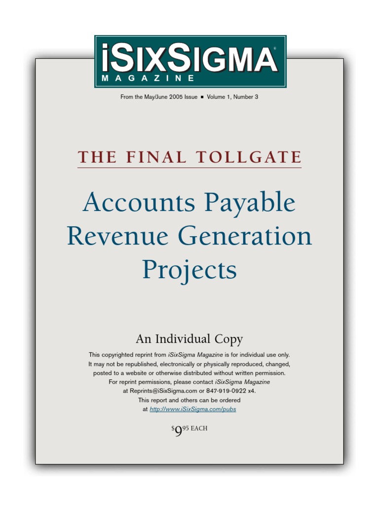 Accounts Payable Revenue Generation Project Example - MFT 2005 05 PDF ...