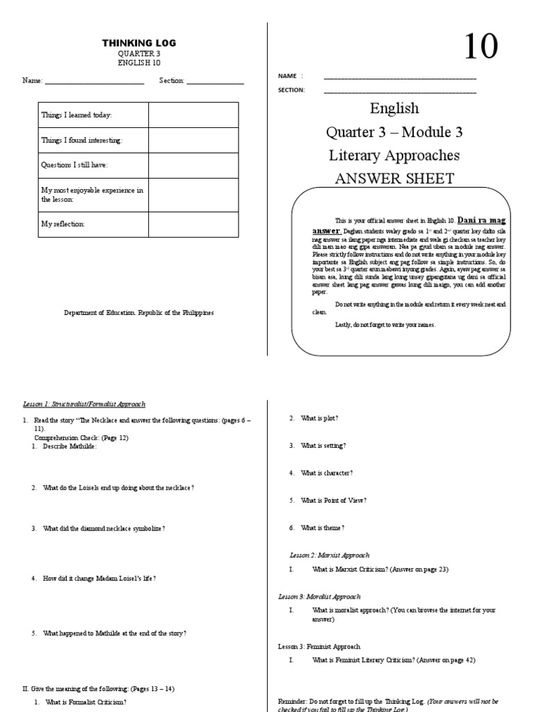 Module3 Q3 Answer Sheets Pdf