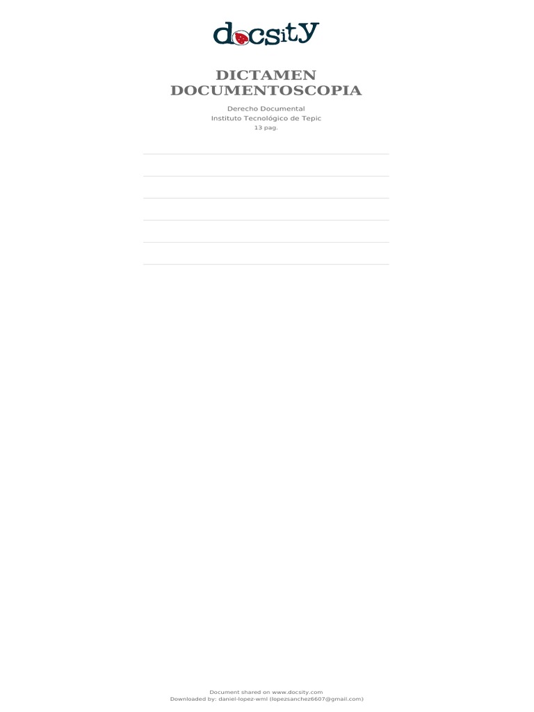 Docsity Dictamen Documentos | Descargar gratis PDF | Huella dactilar | Science