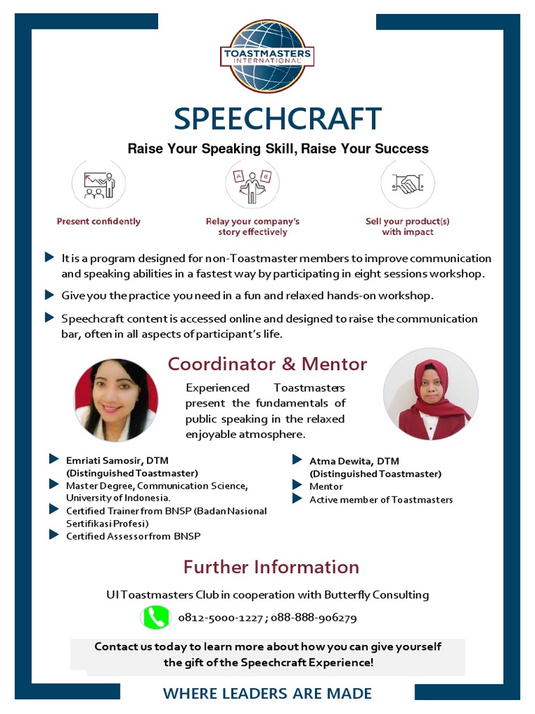 Speechcraft Flyer 2022 2023 | PDF | Career & Growth | Computers