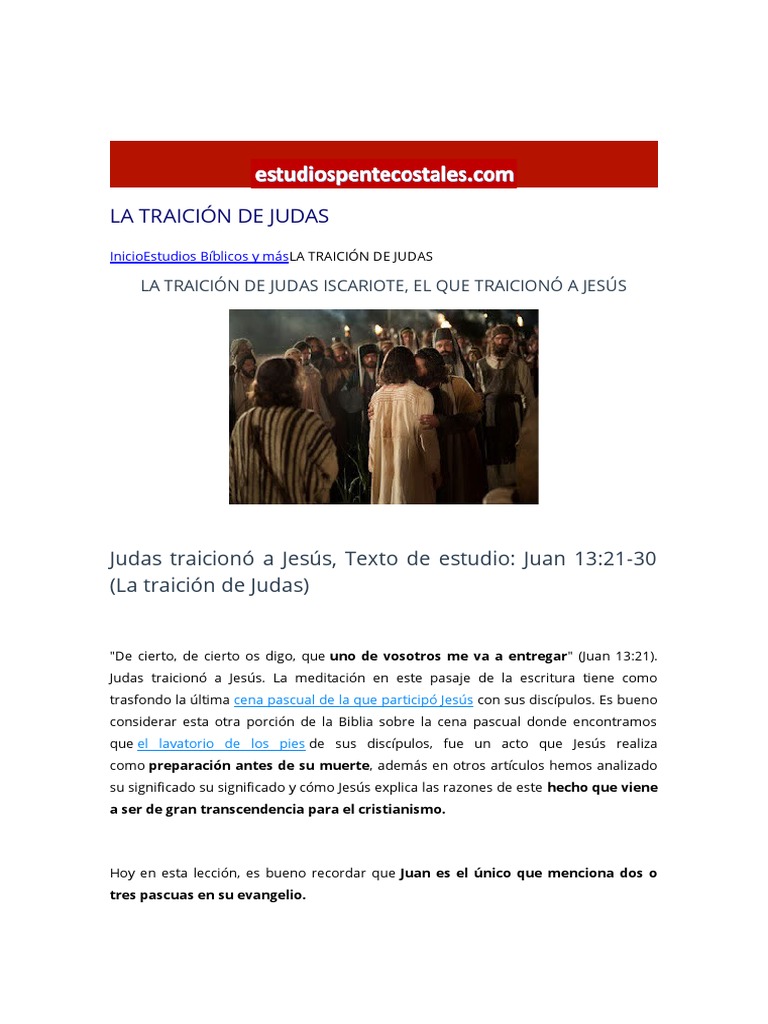 La Traición de Judas | PDF | Judas Iscariote | Jesús