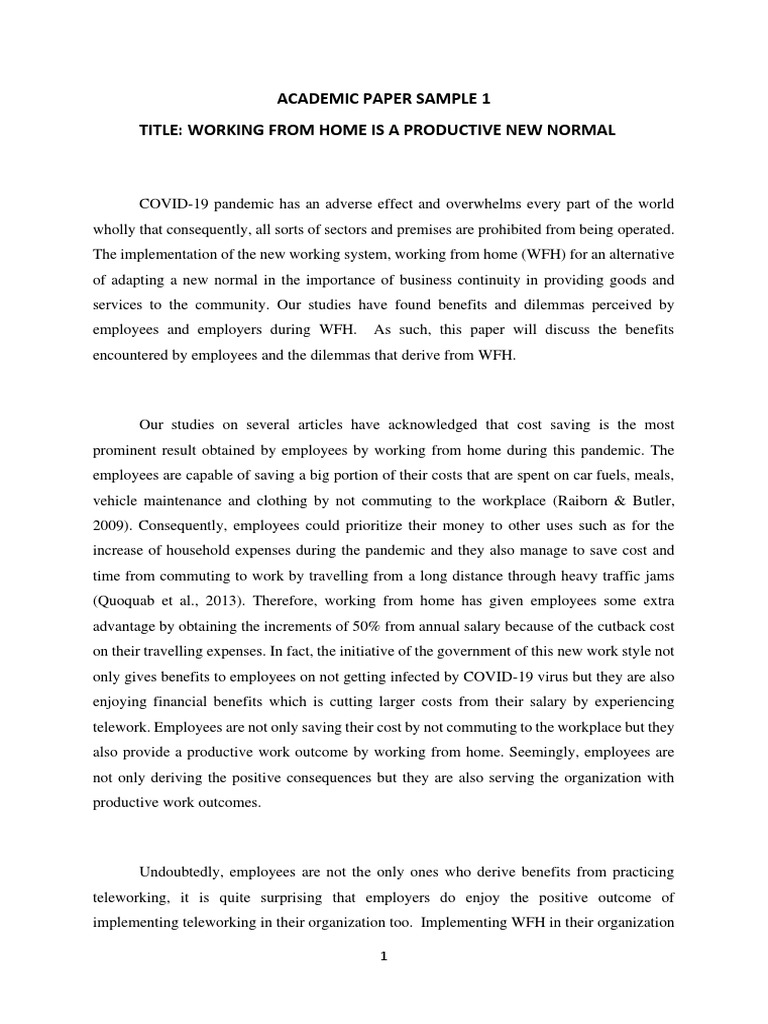 Academic Paper Sample 1 | PDF | Employment | Business