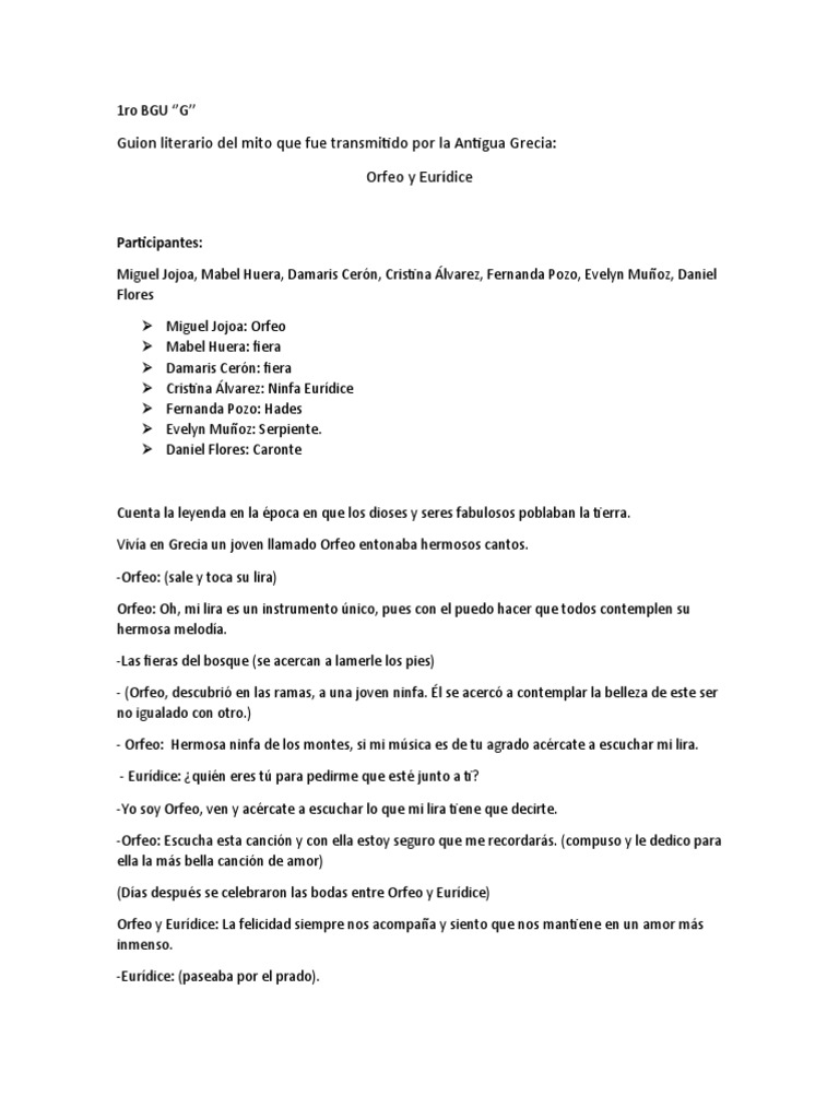 Euridice y Orfeo Corregido | PDF | Orfeo | infierno