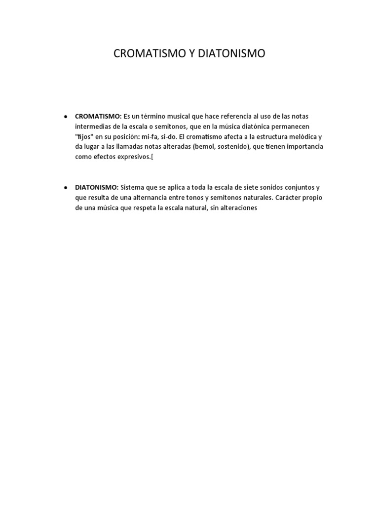 Cromatismo Y Diatonismo | PDF