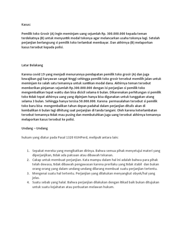 Contoh Kasus Hukum Perdata | PDF