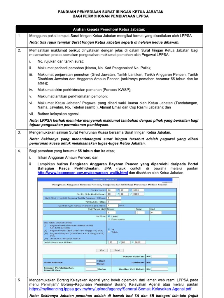 Format Surat Iringan Ketua Jabatan | PDF