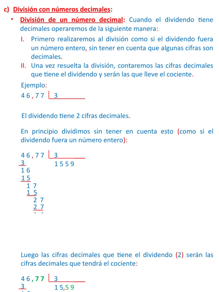 Hoja De Trabajo Para Dividir Números Enteros Por Decimales