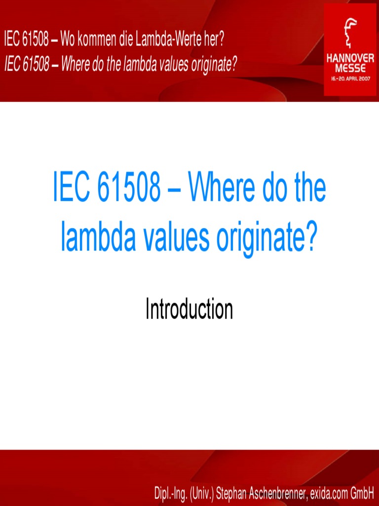 IEC 61508 - Where Do The Lambda Values Originate? | PDF | Engineering | Electrical Engineering