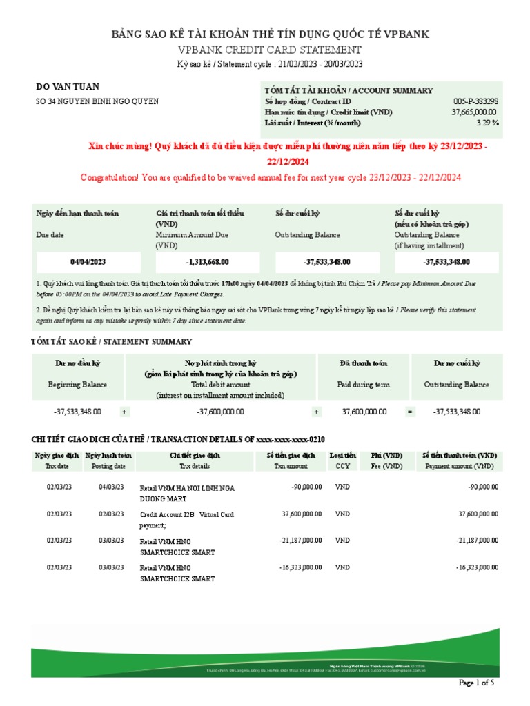 Sao Ke Thang 02 Cua Do Van Tuan 005-P-383298 | PDF
