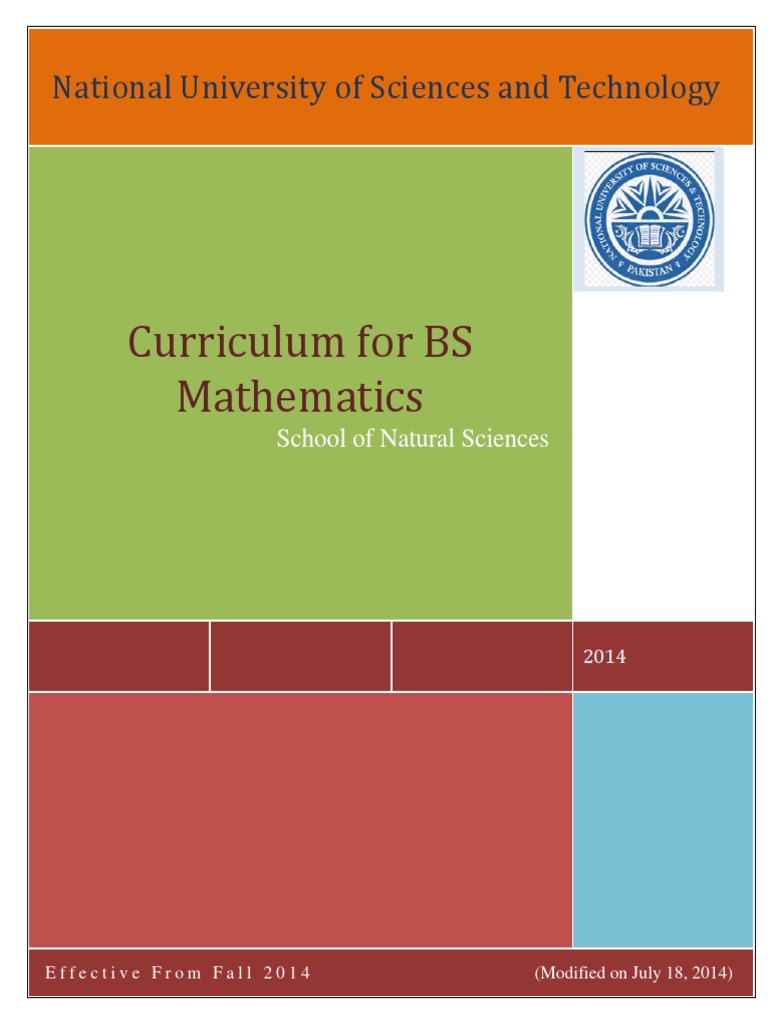 Curriculum Booklet Detailed BS Mathematics 2014 | PDF | Integral ...