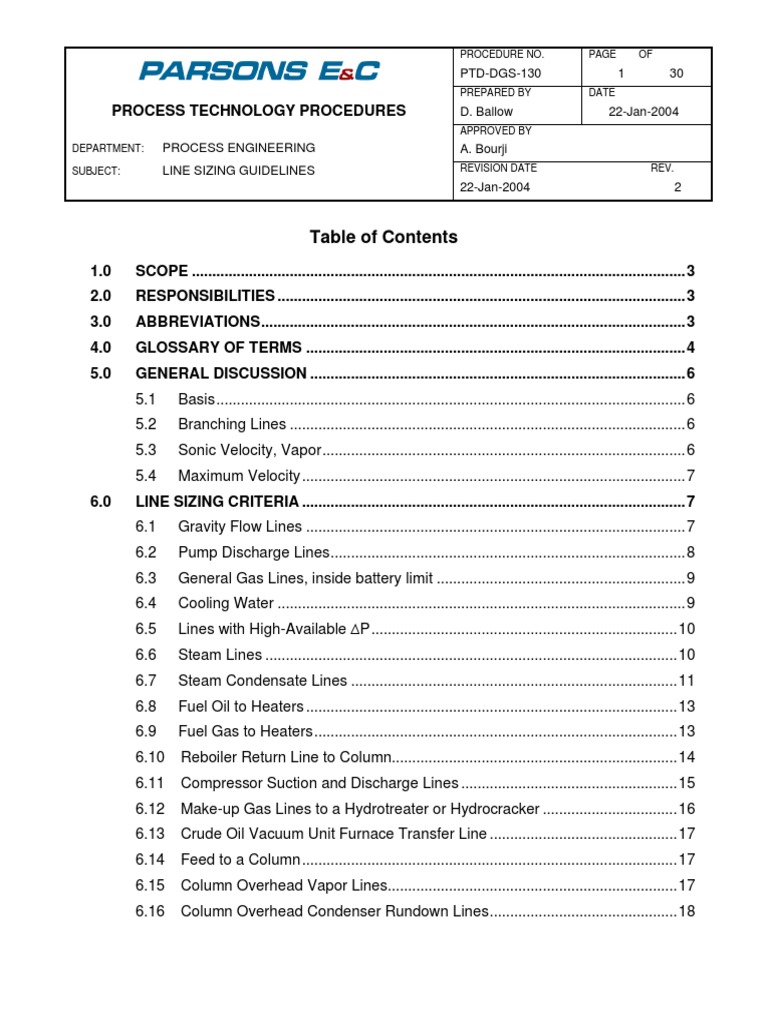 Line Sizing Guidelines | PDF | Pump | Pressure