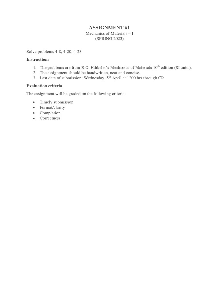 Assignment #1: Instructions | PDF | Technology & Engineering