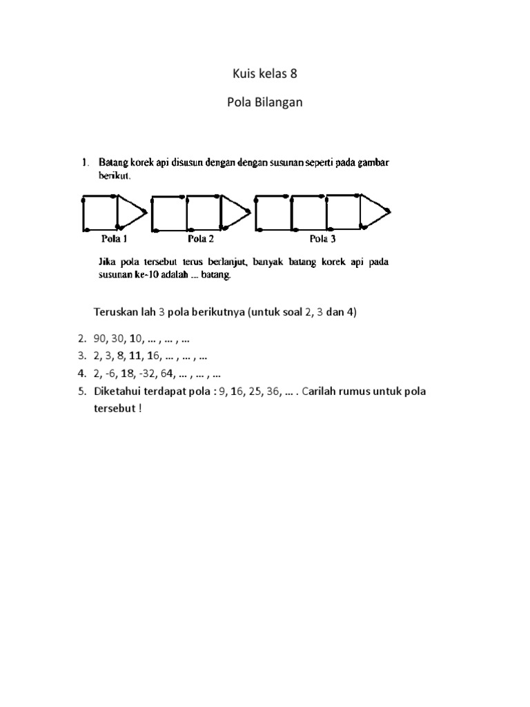 Kuis Kelas 8 POLA BIL | PDF | Metode & Bahan Ajar