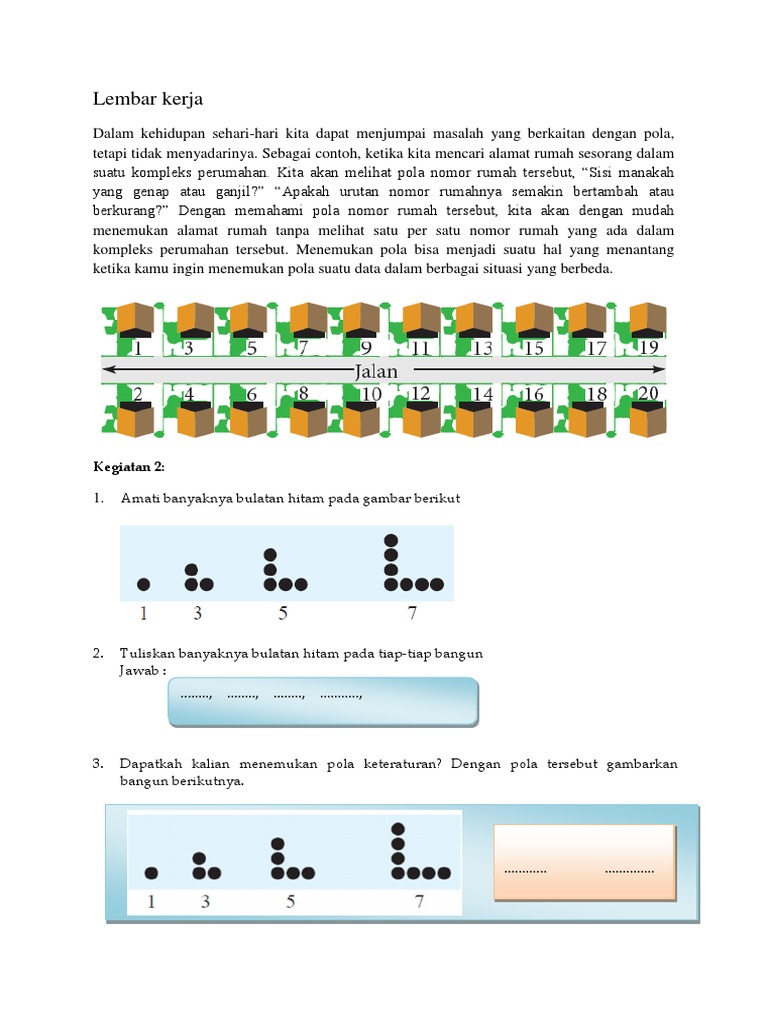Lembar Kerja Pola Bilangan Kelas 8 | PDF