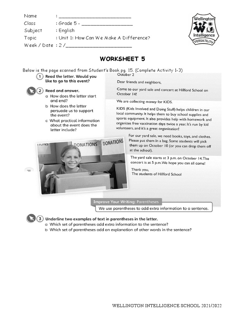 G5 English WS 5 Week 2 | PDF