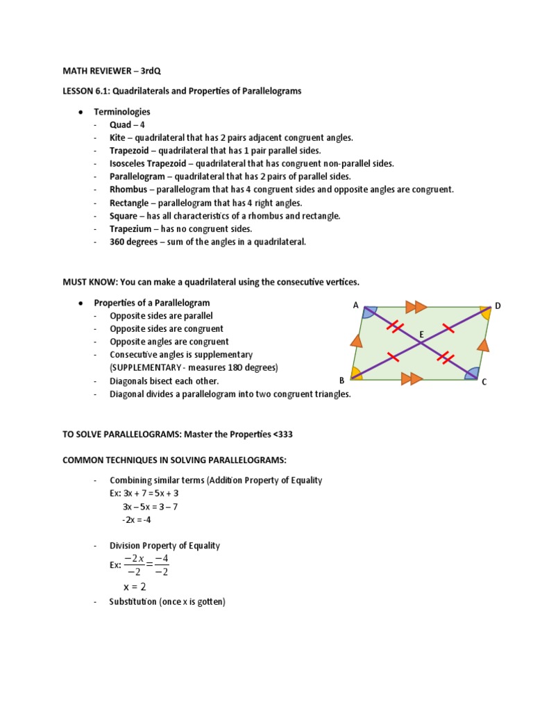 Math Reviewer | PDF | Rectangle | Geometry