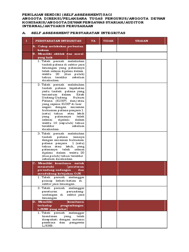 OJK Template 5.3 | PDF