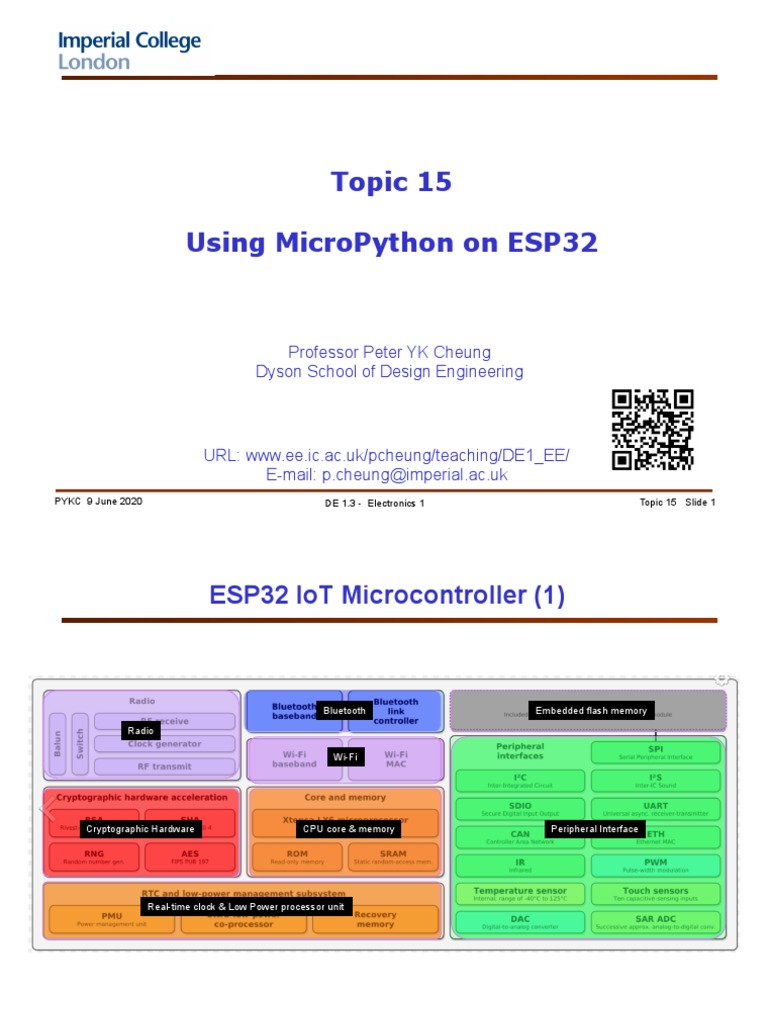 Topic 15 - Using MicroPython On ESP32 (Slides) | PDF | Computer Hardware | Information And ...