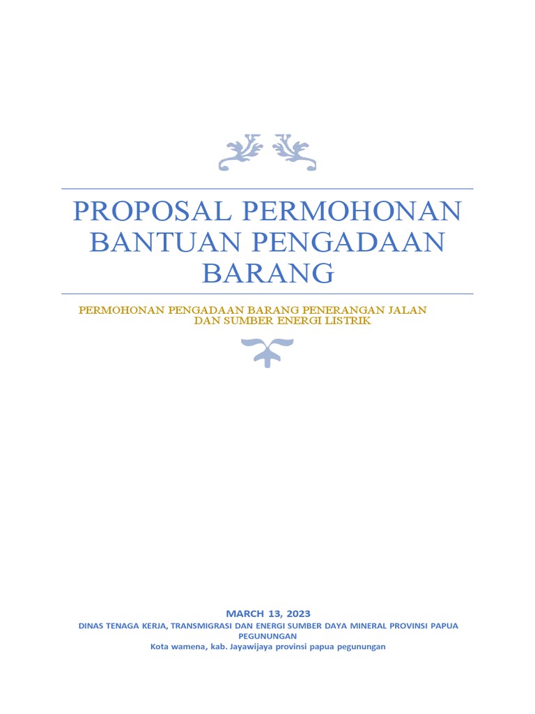 Proposal Permintaan Barang | PDF
