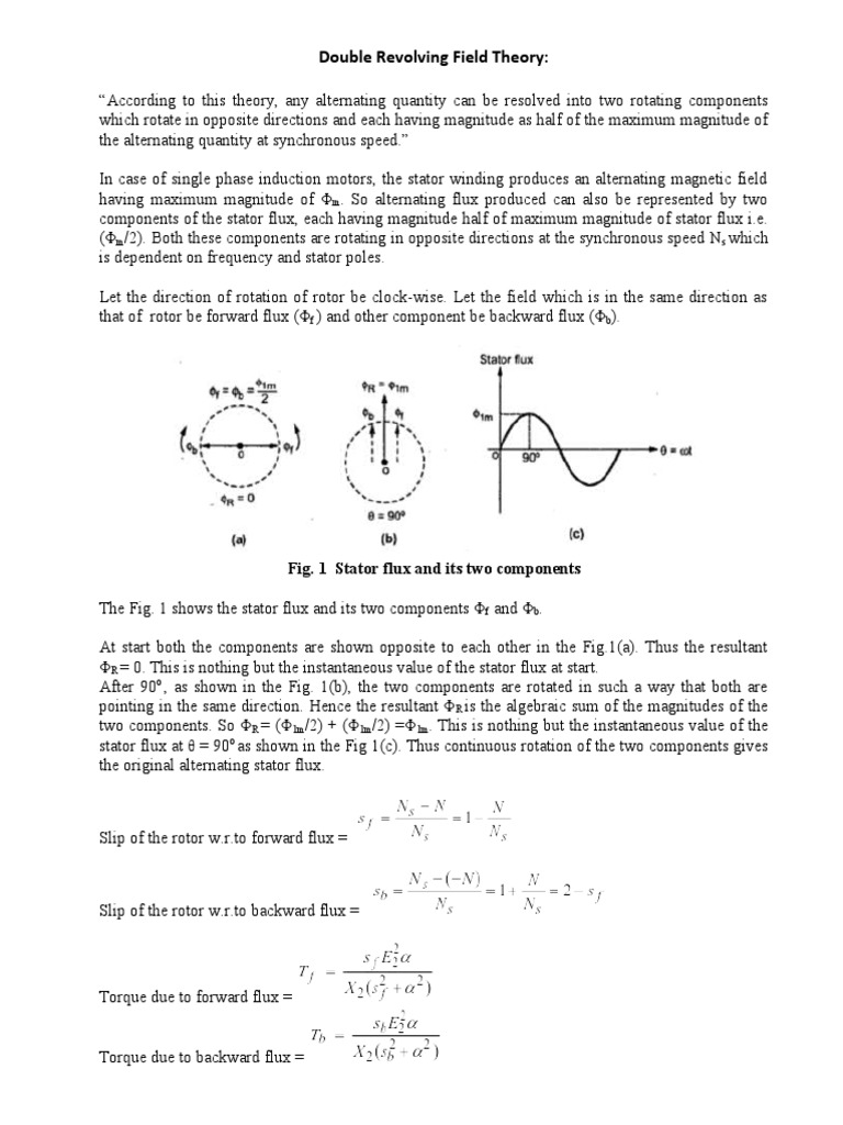 Double Revolving Field Theory | PDF | Electric Motor | Machines