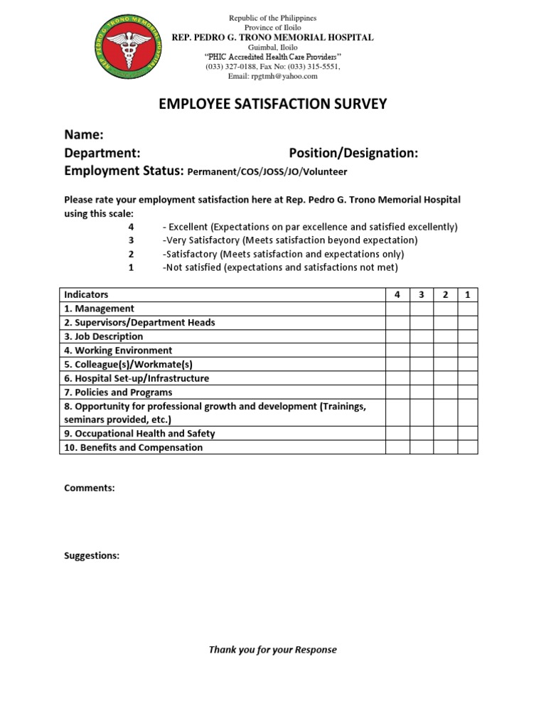 Employee Satisfaction Survey | PDF