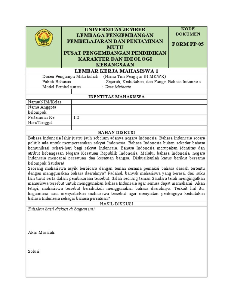 Universitas Jember Lembaga Pengembangan Pembelajaran Dan Penjaminan Mutu Pusat Pengembangan ...
