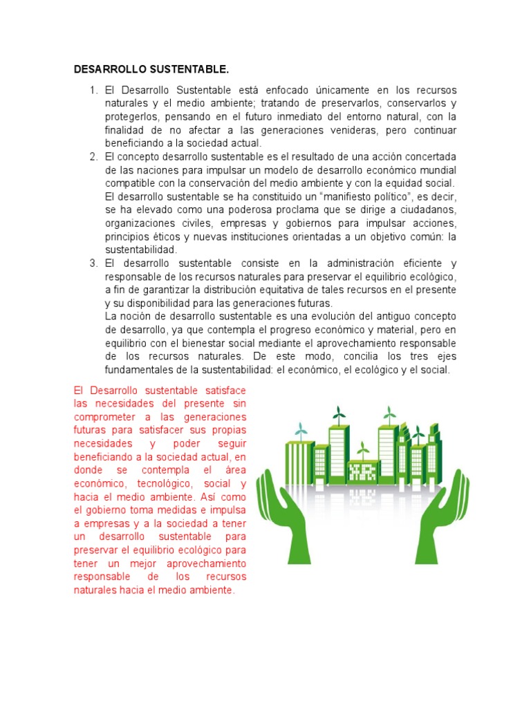 Desarrollo Sustentable | PDF | Sustentabilidad | Desarrollo sostenible