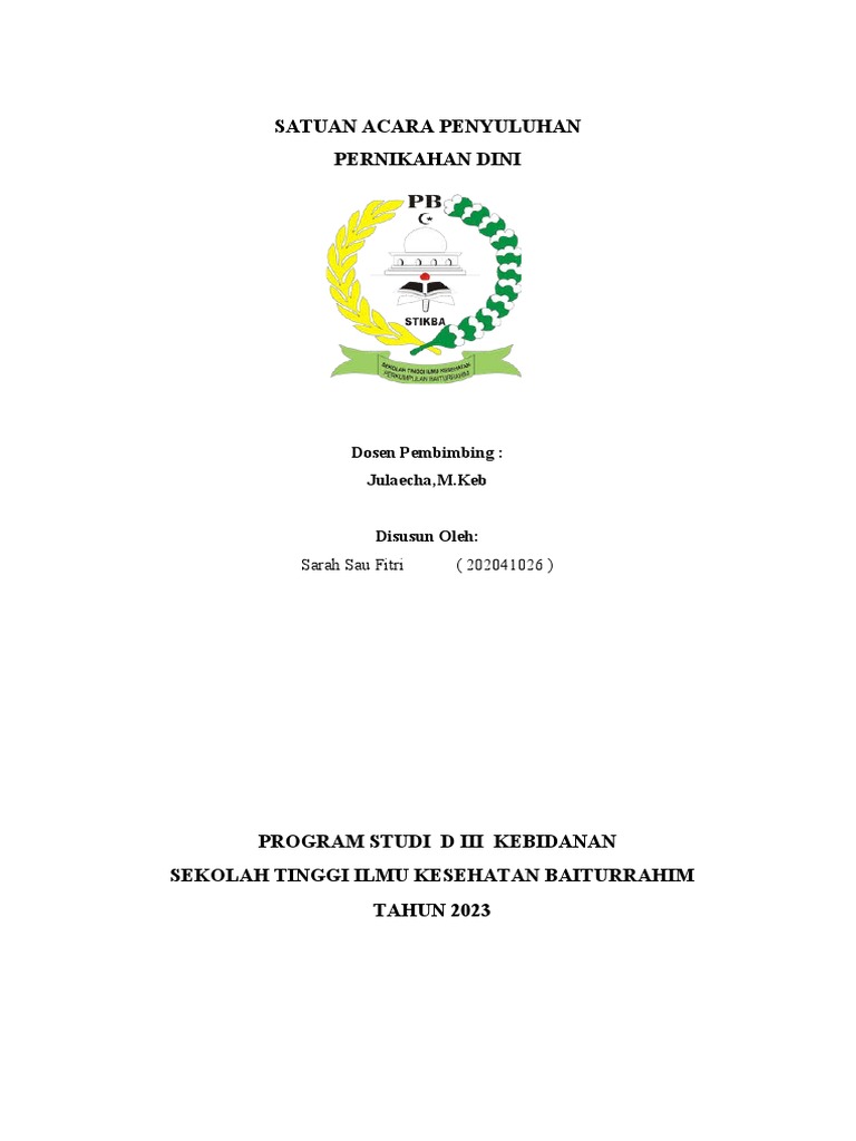 Pernikahan Dini Sarah | PDF