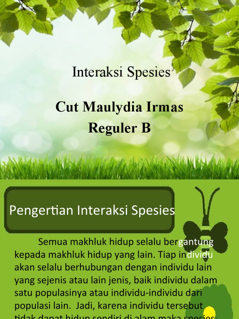 Interaksi Spesies: Pola dan Contoh | PDF