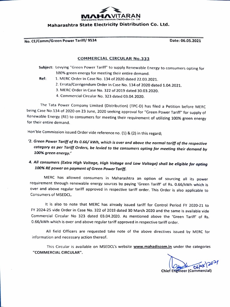 Commercial Circular No.333 | PDF | Sustainable Energy | Nature