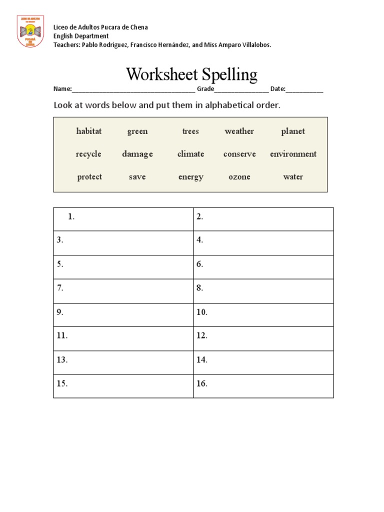 Worksheet Spelling Adultos | PDF | Language Arts & Discipline | Foreign Language Studies