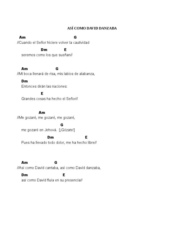 Así Como David Danzaba | PDF | Dios | espíritu Santo