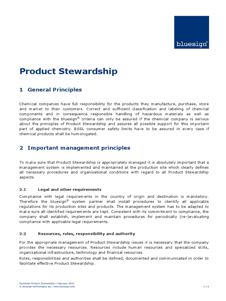 Fact Sheet Product Stewardship | PDF