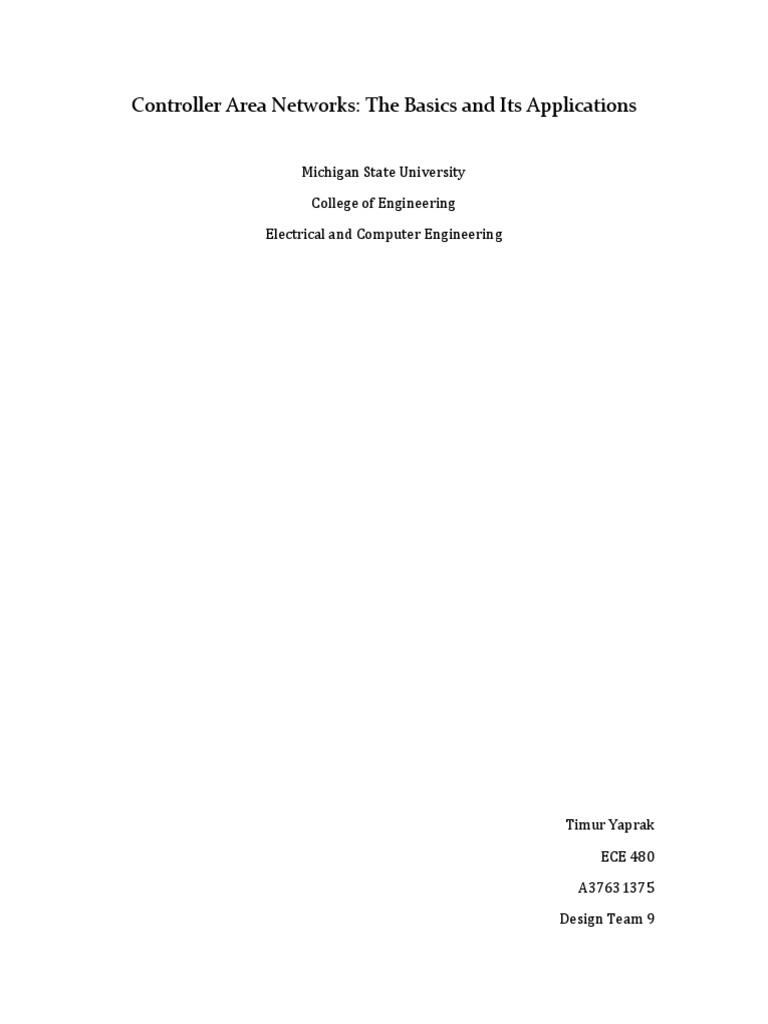 Can Bus Basics Pdf Osi Model Information And Communications