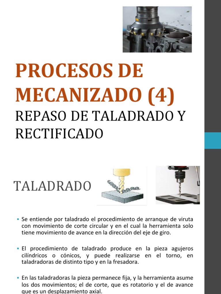 Procesos de Mecanizado (4) : Repaso de Taladrado Y Rectificado | PDF ...
