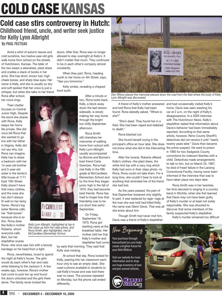 Cold Case Kansas Column On The Murder of Kelly Lynn Albright | PDF