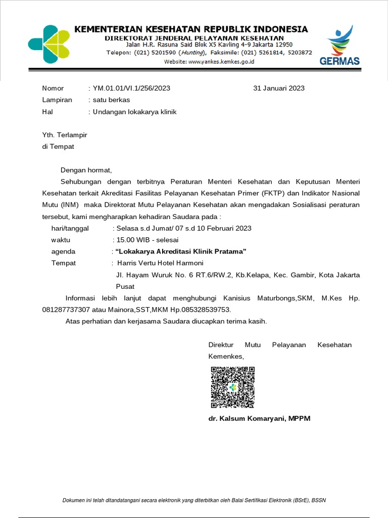 Undangan Peserta Akreditasi Luring | PDF