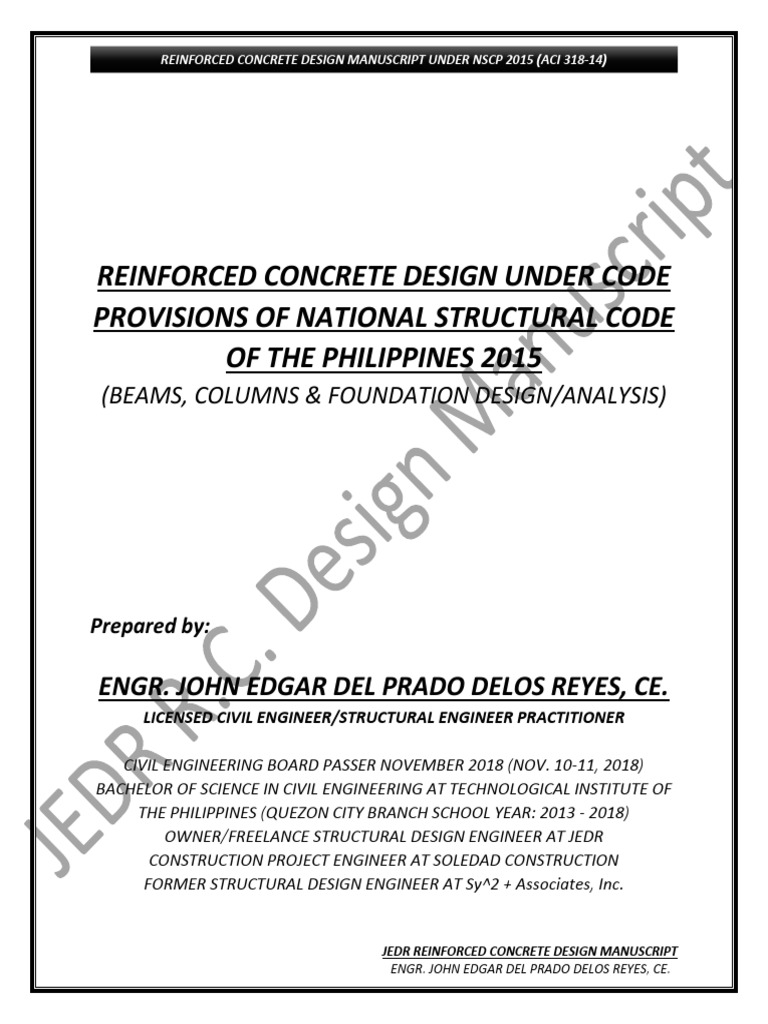 Reinforced Concrete Design Problems With Solution Under NSCP 2015 JEDR ...