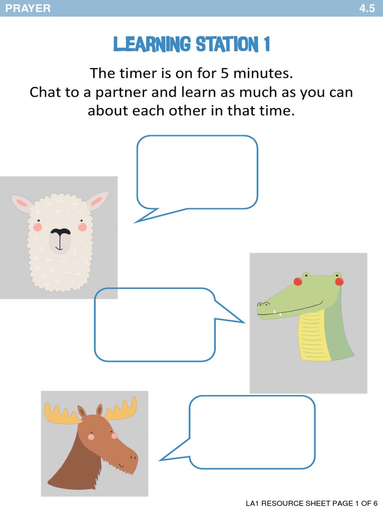 La1 Resource Sheet | PDF | Learning | Communication
